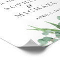 Modern Greenery Eucalyptus Leaves Wedding Welcome Poster | Zazzle