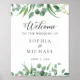 Modern Greenery Eucalyptus Leaves Wedding Welcome Poster | Zazzle