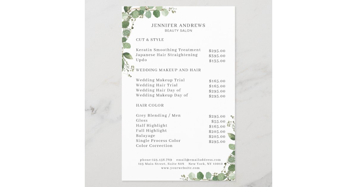 Modern, Greenery Flyer | Zazzle