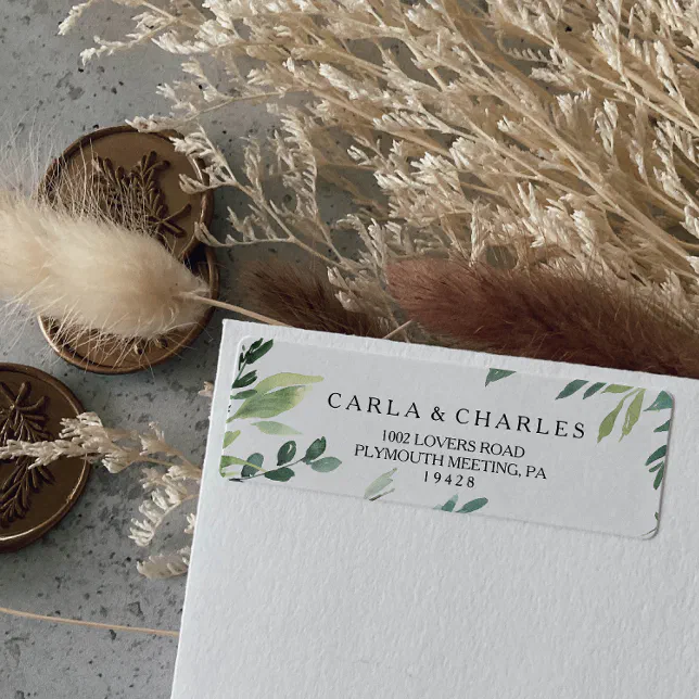 Modern Greenery foliage Return Address Label | Zazzle