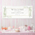 Modern Greenery Foliage Wedding Welcome Banner | Zazzle