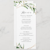 Modern Greenery Gold Geometric Rustic Wedding Menu | Zazzle