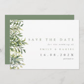 Modern Greenery Horizontal Wedding Save The Date | Zazzle