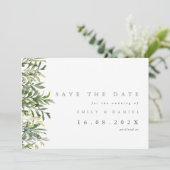 Modern Greenery Horizontal Wedding Save The Date | Zazzle