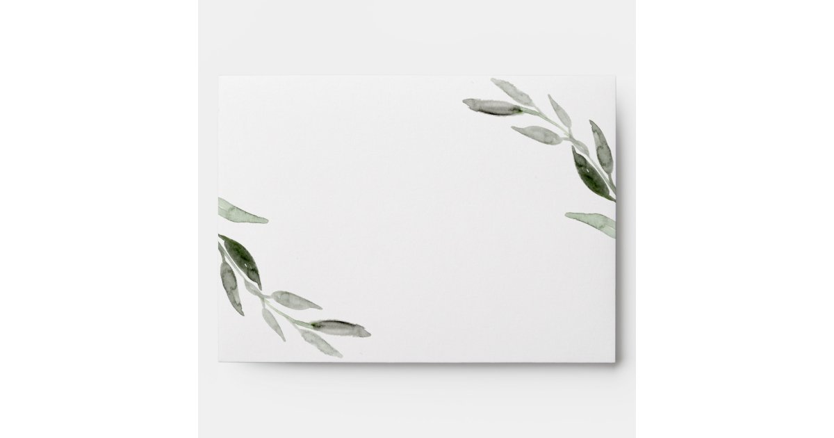 Modern Greenery Leaf All Occasion Wedding Envelope | Zazzle