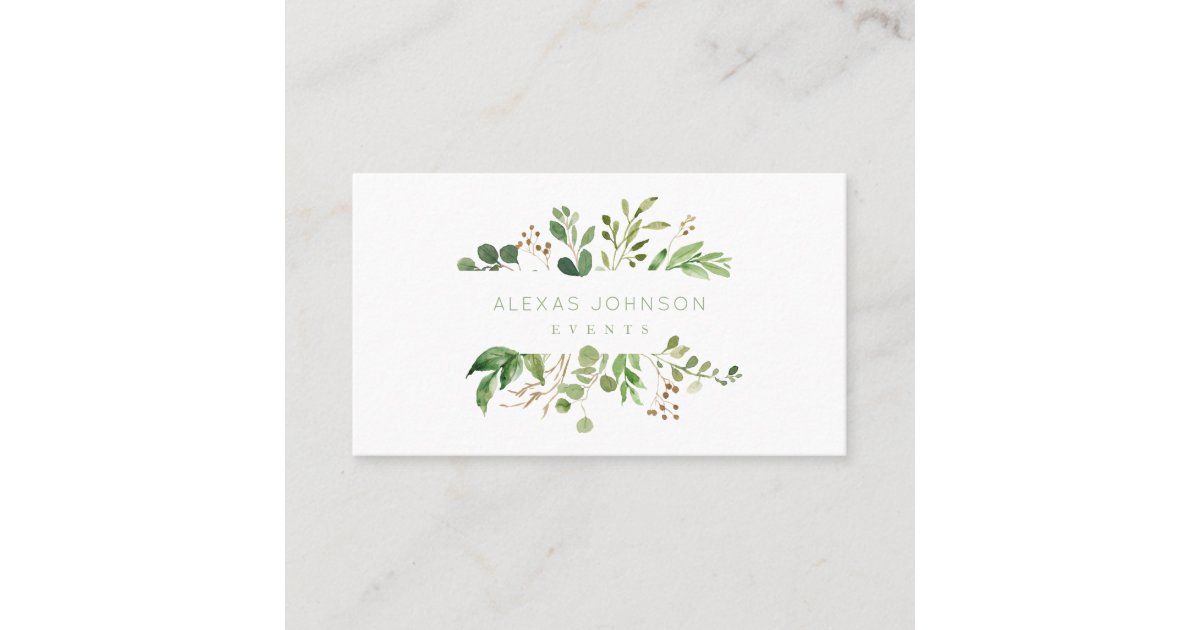 Modern Greenery Spring Business Card | Zazzle