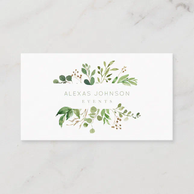 Modern Greenery Spring Business Card | Zazzle