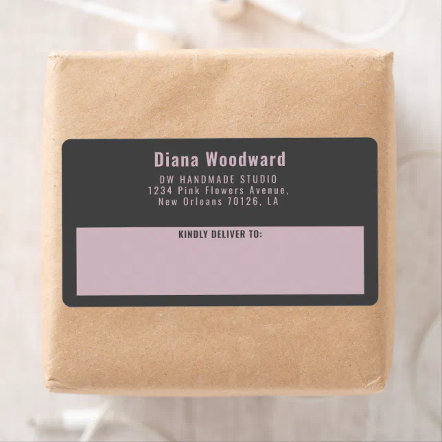 Modern Grey and Mauve Shipping Label | Zazzle