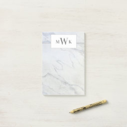 Modern Grey and White Marble Post-it Notes | Zazzle