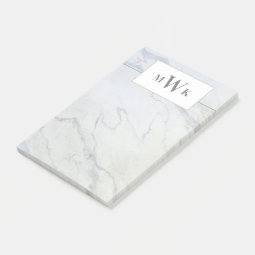 Modern Grey and White Marble Post-it Notes | Zazzle