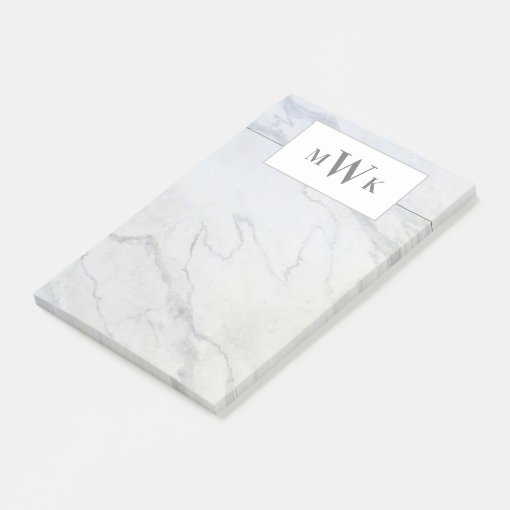 Modern Grey and White Marble Post-it Notes | Zazzle