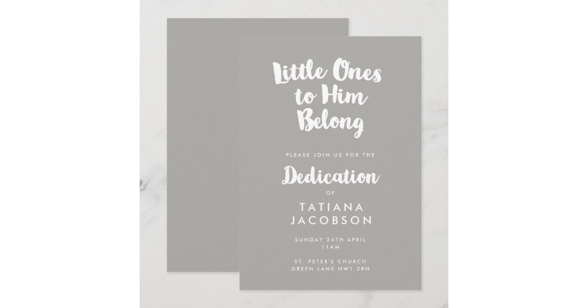 Modern Grey Christian Dedication Invitation | Zazzle