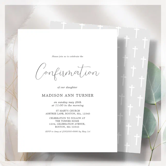 Modern Grey | Confirmation Budget Invitation | Zazzle