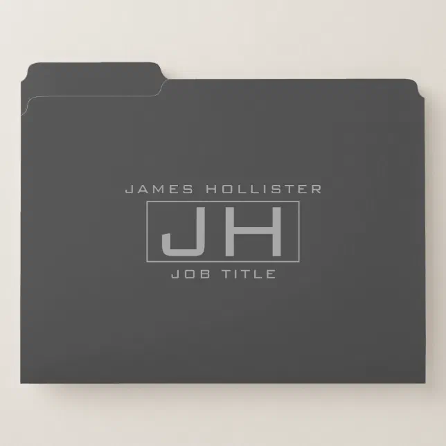 Modern Grey & Dark Grey Professional File Folder | Zazzle