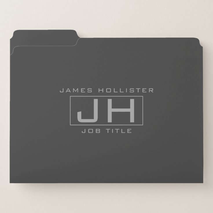 Modern Grey & Dark Grey Professional File Folder | Zazzle