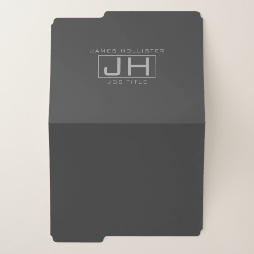 Modern Grey & Dark Grey Professional File Folder | Zazzle
