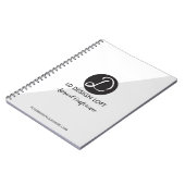 Modern Grey Diagonal Custom logo Conference Notebook | Zazzle
