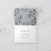 Modern Grey Floral Thank You Cards | Zazzle