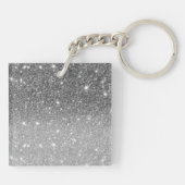 Modern Grey Glitter Sparkles Personalized Name Keychain | Zazzle