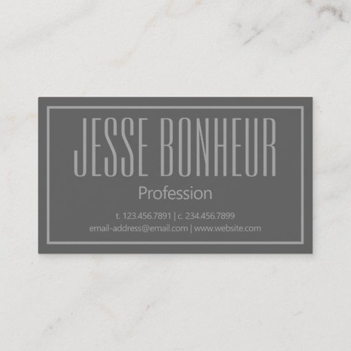 Modern Grey Initials & Name Logo Business Card | Zazzle