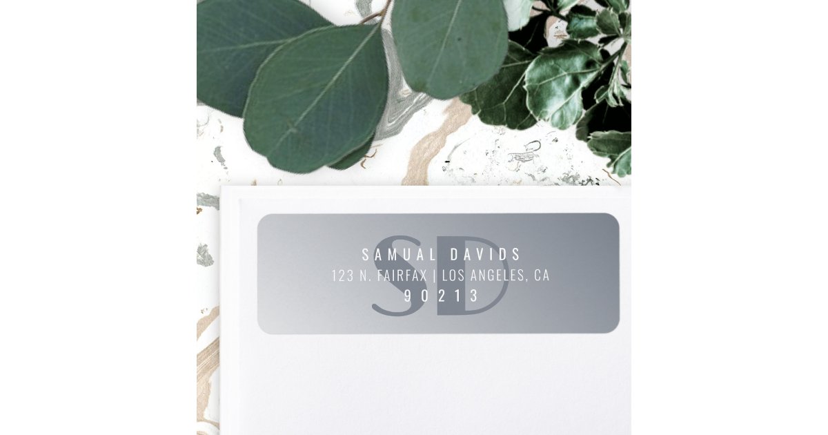 Modern Grey Ombre Gradient Return Address Label | Zazzle