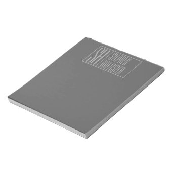 Modern, Grey on Dark Grey, Initials & Name Logo Notepad | Zazzle