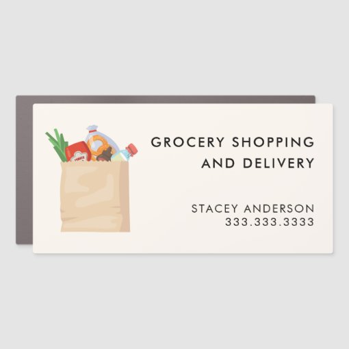Modern Grocery Shopping Delivery Errands Help Car Magnet | Zazzle