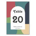 Modern Groovy Colorful Abstract Chic Retro Wedding Table Number | Zazzle