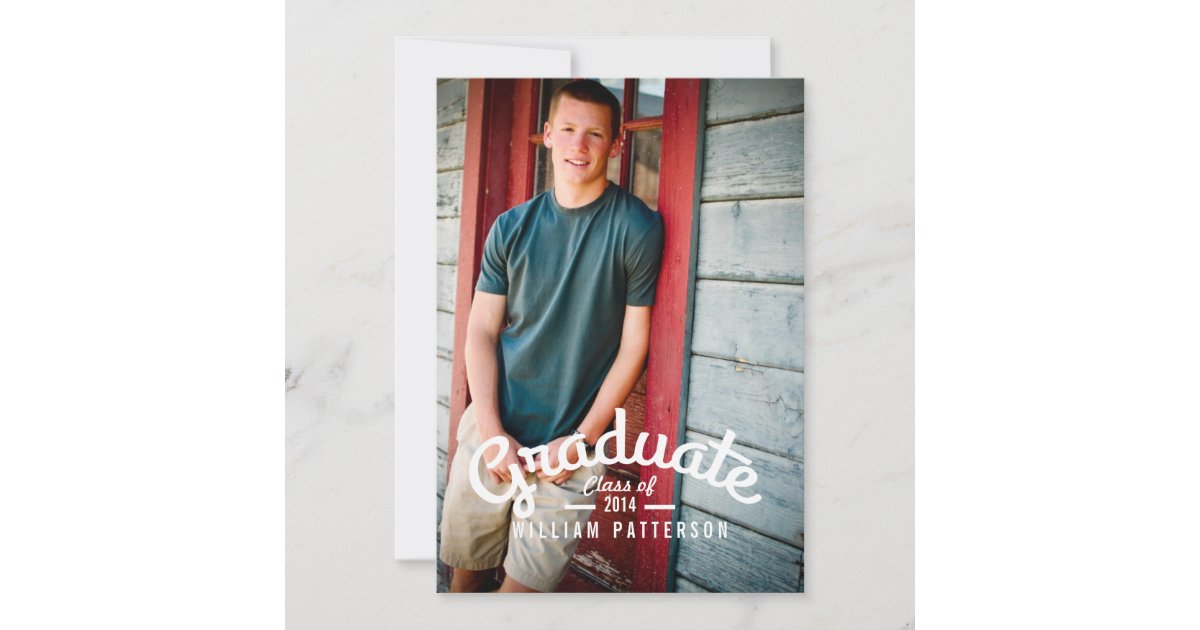 Modern Guy Photo Graduation Party Invitation | Zazzle