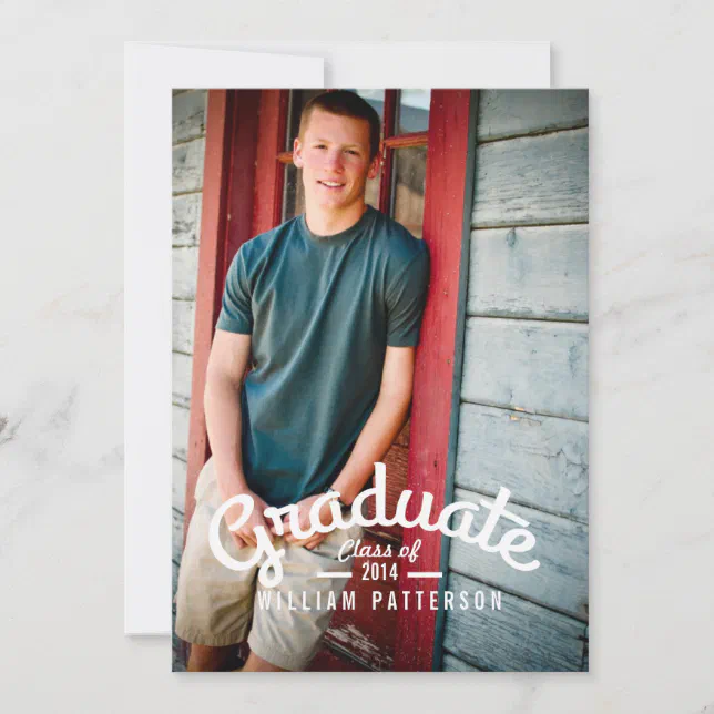 Modern Guy Photo Graduation Party Invitation | Zazzle