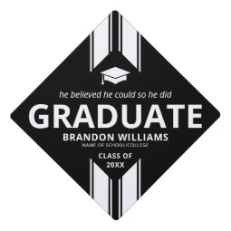 Modern Guy Quote Graduation Cap Topper | Zazzle