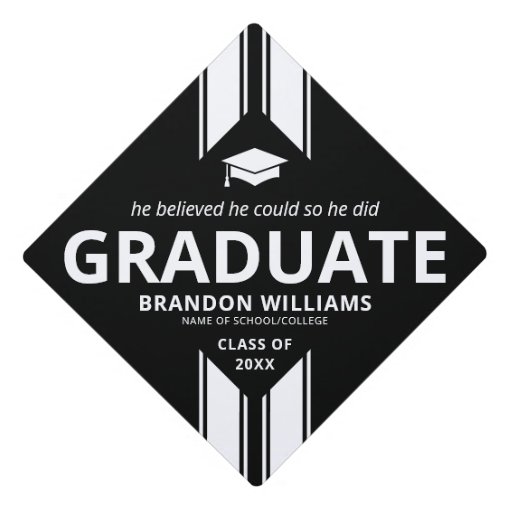 Modern Guy Quote Graduation Cap Topper | Zazzle