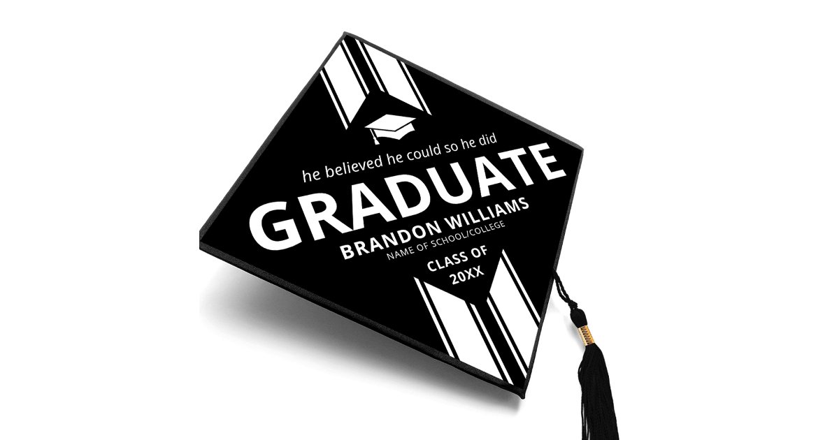 Modern Guy Quote Graduation Cap Topper | Zazzle
