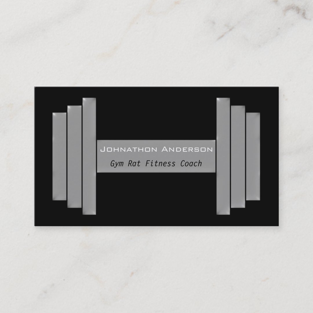 Modern Gym Rat Personal Fitness Coach Business Card | Zazzle