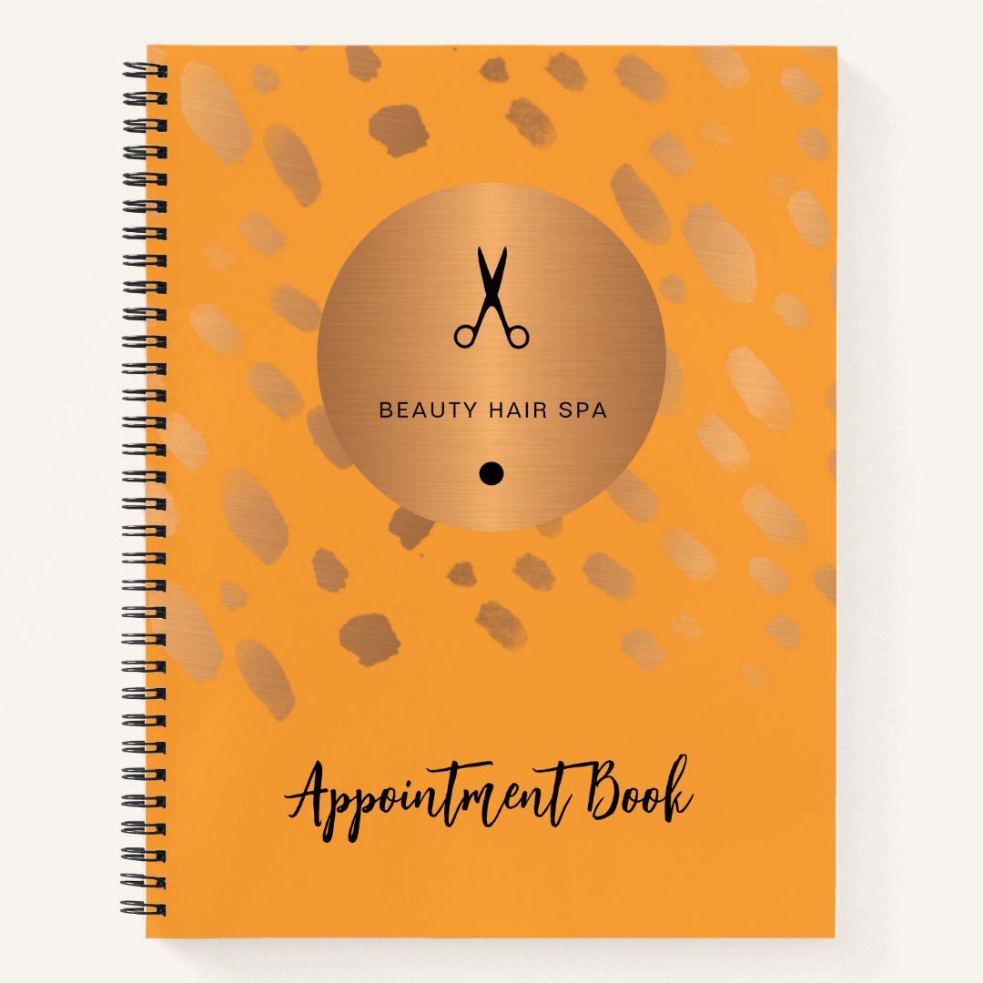 Modern hair salon personalized appointment book | Zazzle