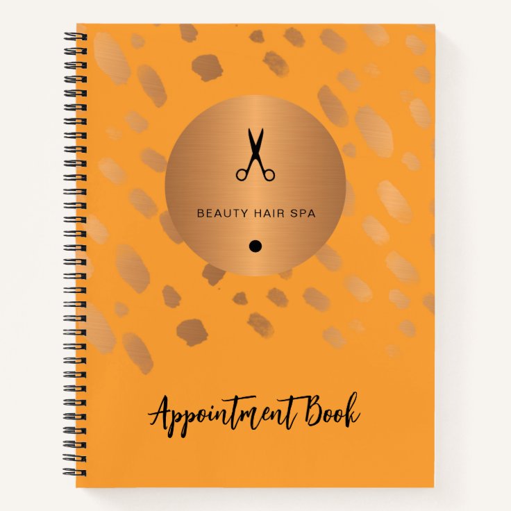 Modern hair salon personalized appointment book | Zazzle