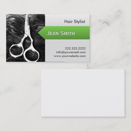 Modern Hair & Scissor Hairdresser Business Card | Zazzle