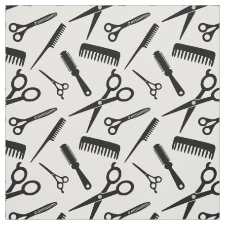 Chic Hair Stylist Pattern Fabric | Zazzle