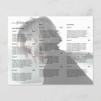 Modern Hair Stylist Service Menu Salon Price List | Zazzle