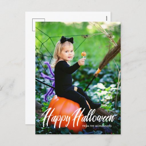 Modern Halloween Full Bleed Postcard | Zazzle