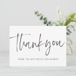 Modern Hand Brush Script Thank You Card | Zazzle