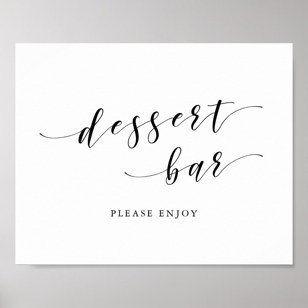 Modern Hand Clligraphy Wedding Dessert Bar Sign | Zazzle