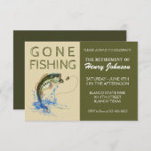 Modern hand drawn Gone Fishing Retirement Invite | Zazzle