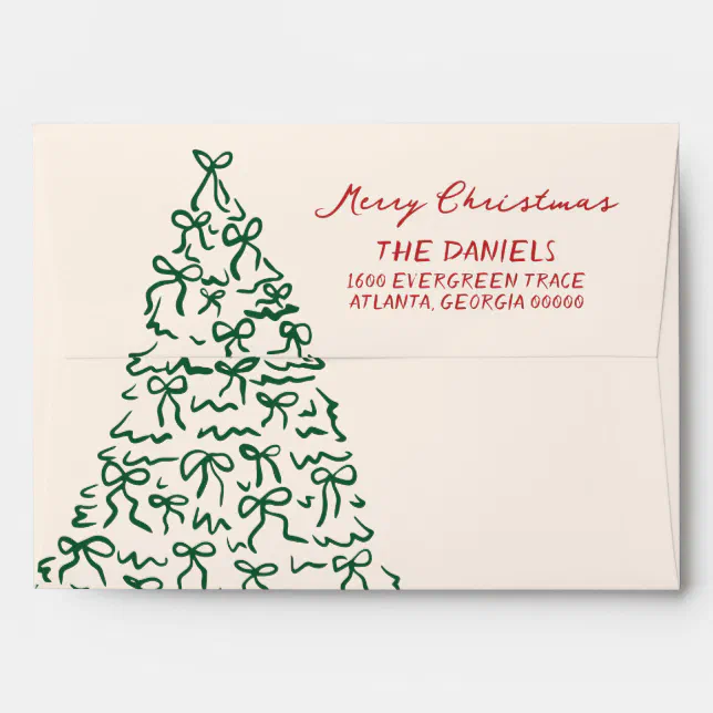 Modern Hand Drawn Holiday Return Address Envelope | Zazzle