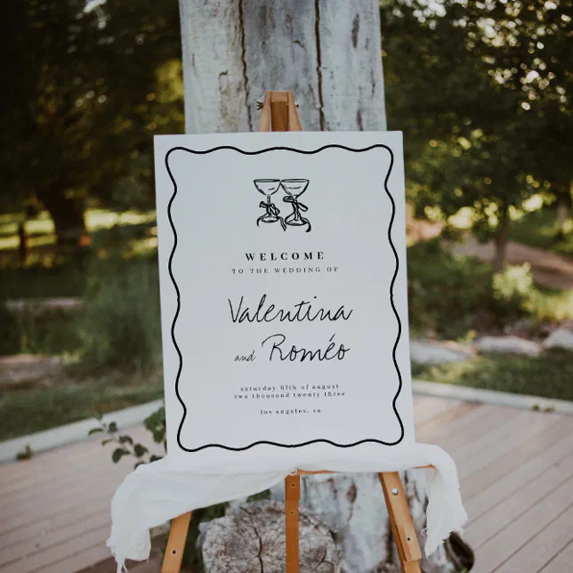 Modern Hand Drawn Wedding welcome sign | Zazzle
