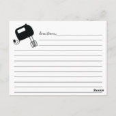 Modern Hand Lettered Black Whisk Recipe Card | Zazzle