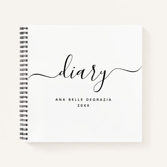 Modern Hand lettered Personalized Diary Your Name Notebook | Zazzle.com