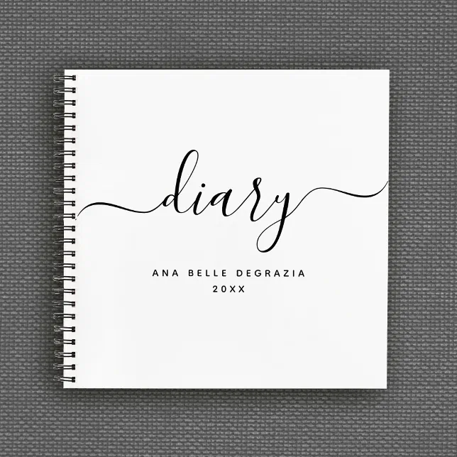 Modern Hand lettered Personalized Diary Your Name Notebook | Zazzle