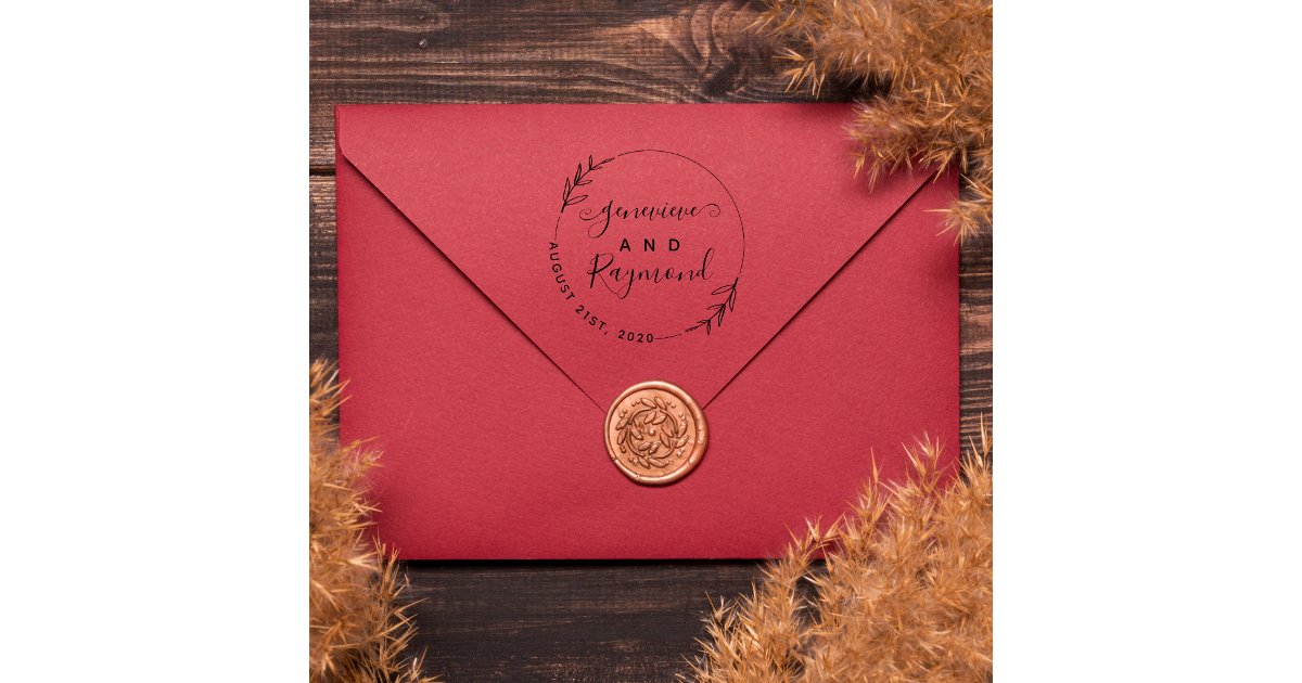 Modern Hand-Lettered Script Married Couple Wedding Rubber Stamp | Zazzle