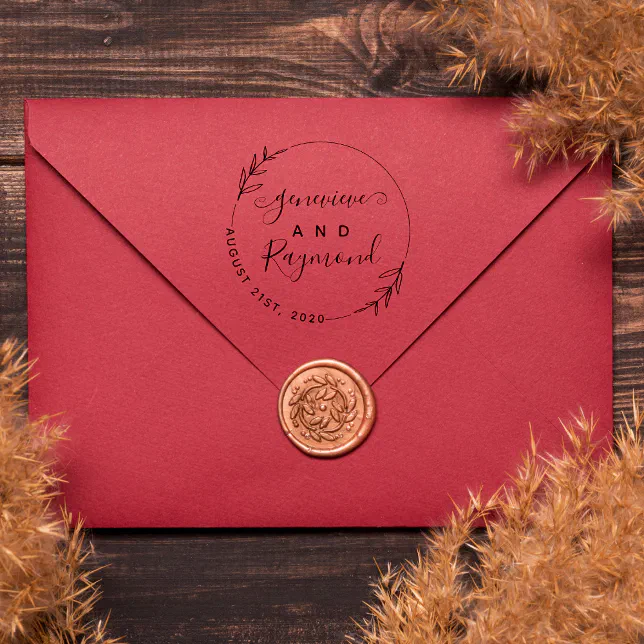 Modern Hand-Lettered Script Married Couple Wedding Rubber Stamp | Zazzle